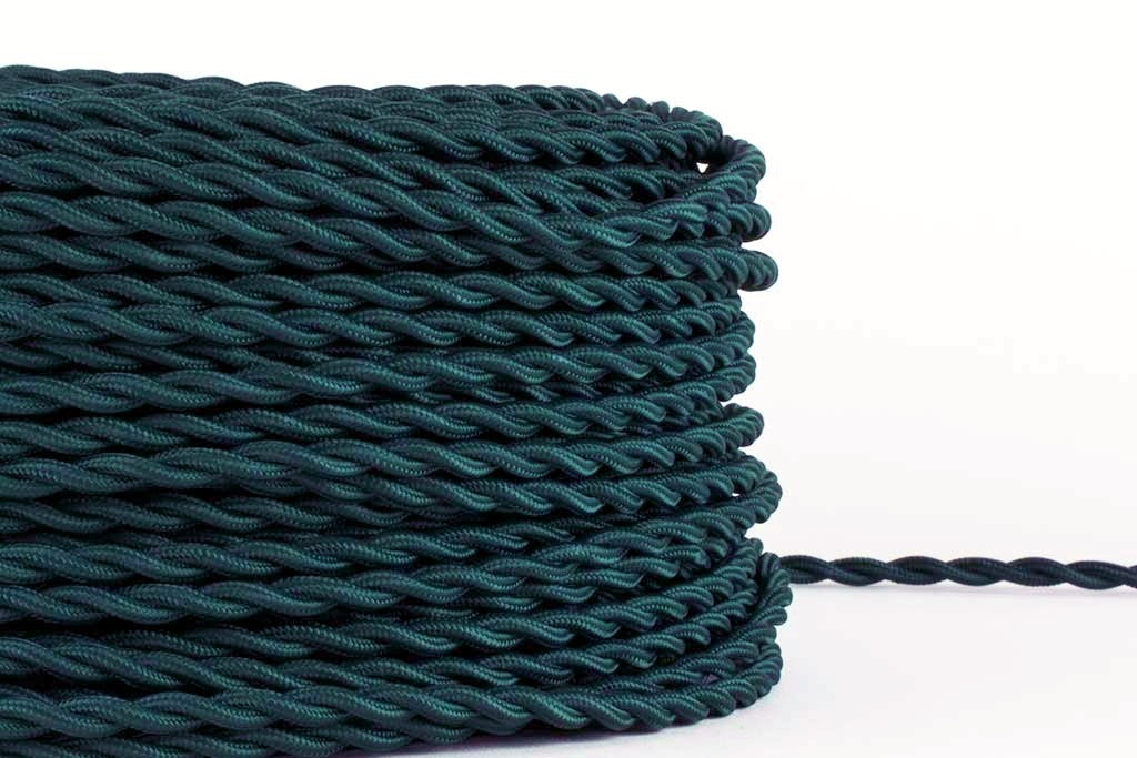 Teal Twisted Fabric Cord by the Foot – Hangout Lighting