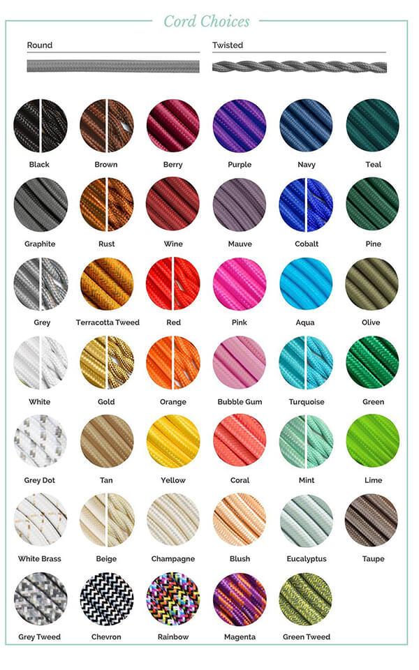 Cord: Sample ALL Colors – Hangout Lighting