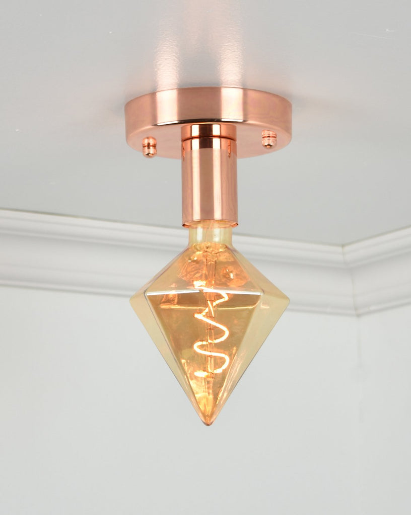 Flush Mount: Copper Diamond Bulb – Hangout Lighting