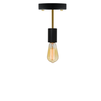 Long Flush Mount: Modern Black and Brass – Hangout Lighting