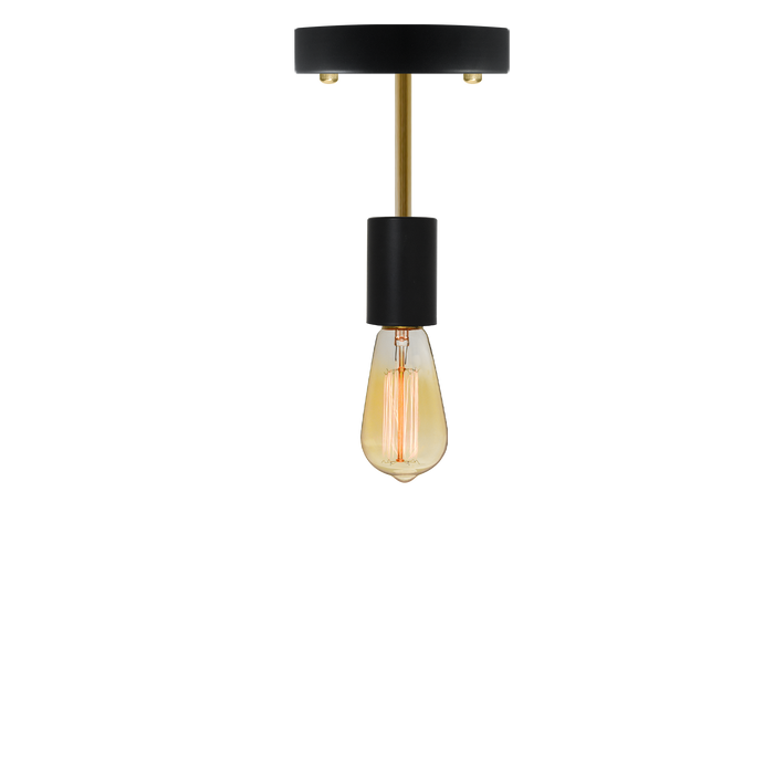 Long Flush Mount: Modern Black and Brass – Hangout Lighting