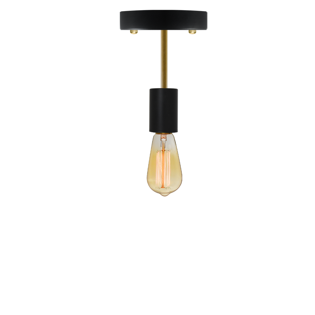 Long Flush Mount: Modern Black and Brass – Hangout Lighting