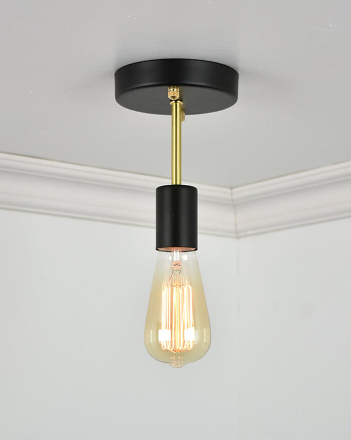 Long Flush Mount: Modern Black and Brass – Hangout Lighting