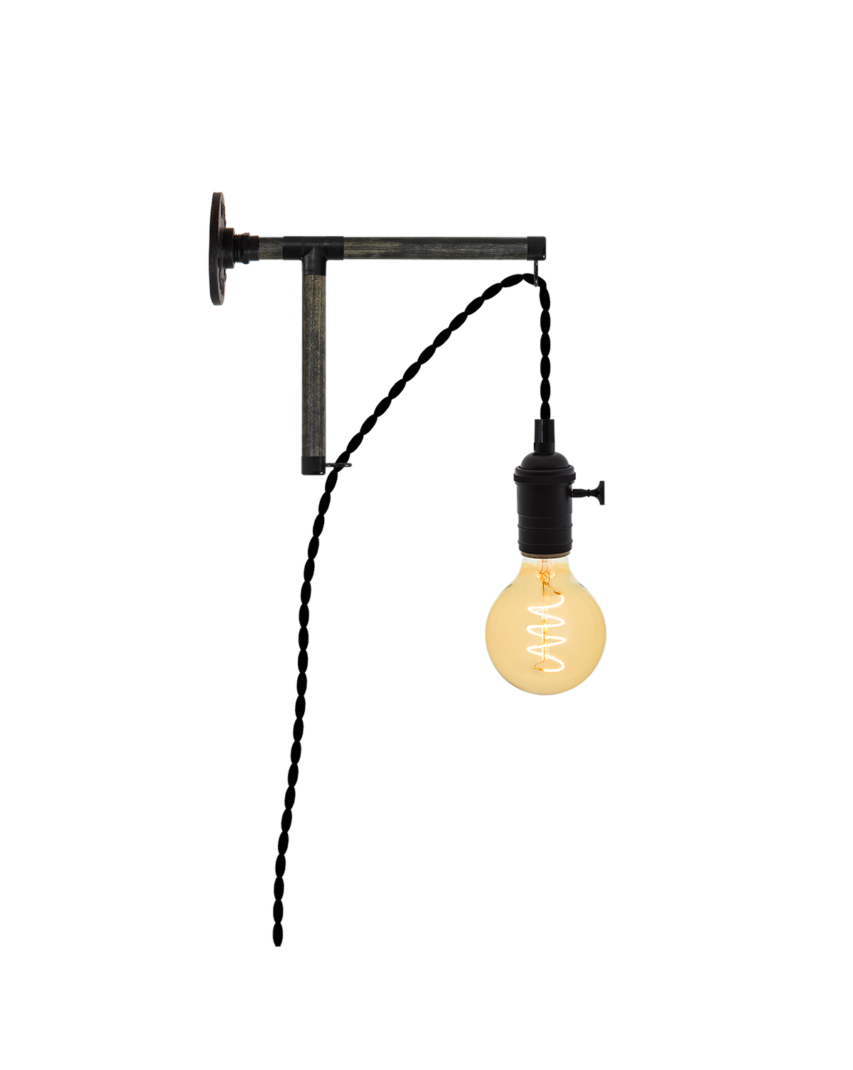 Plug-in L-Bracket Wall Sconce: Black – Hangout Lighting